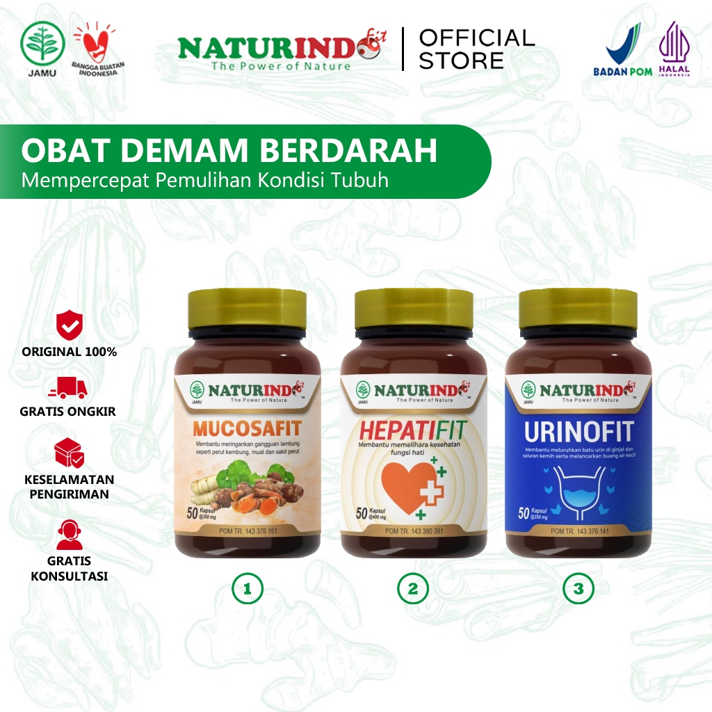 Jual NATURINDO FIT - Obat Herbal Demam Berdarah Malaria (Mempercepat ...