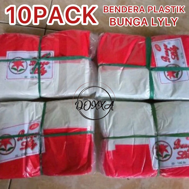 Jual 1ikat 10Pack Bendera Plastik Merah Putih Dekorasi Kemerdekaan ...