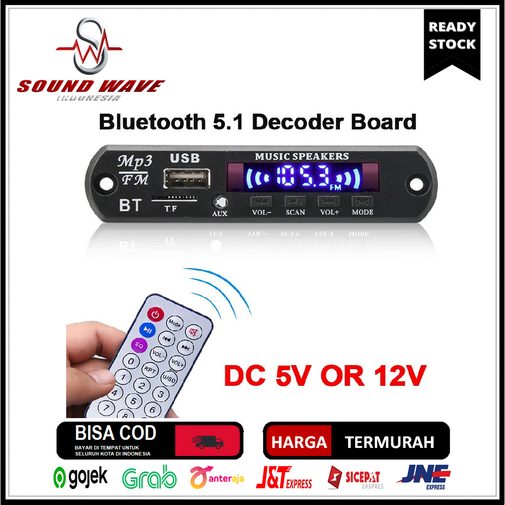 Jual KIT MP3 BLUETOOTH USB VTF-108BT V8.7 AUX FM RADIO 12V MODUL ...