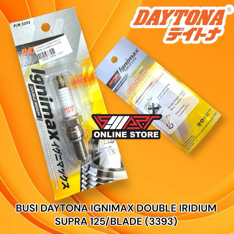 Jual BUSI DAYTONA IGNIMAX DOUBLE IRIDIUM CPR7EA-9 SUPRA 125/BLADE (3393) | Shopee Indonesia