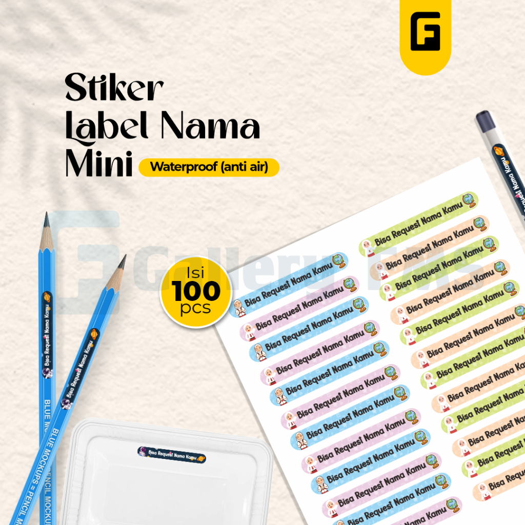 Jual Stiker Label Mini Custom Nama - Stiker Nama Pensil Pulpen Custom ...