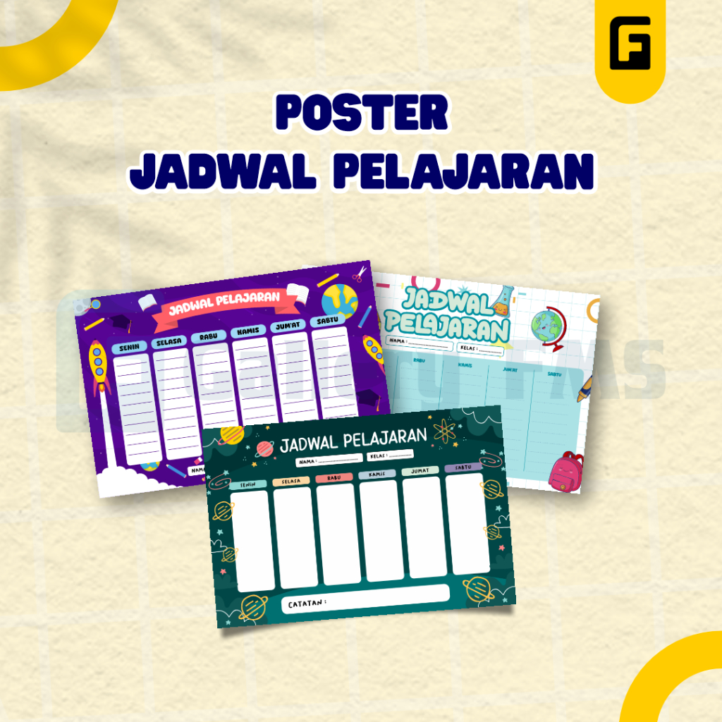 Jual Poster Jadwal Pelajaran Anak - Poster Jadwal Pelajaran Kelas ...