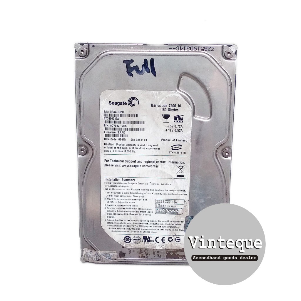 Jual Hardisk PS2 160GB ATA Full Game HDD PS 2 160 GB Internal Komputer ...