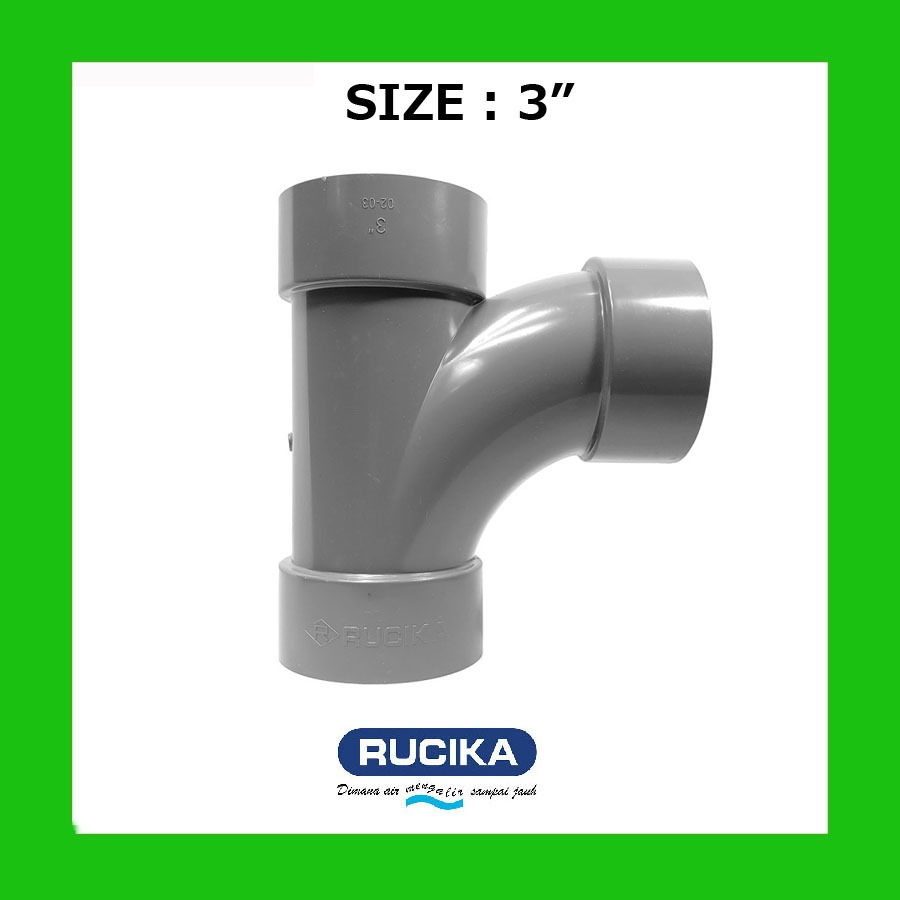 Jual Rucika Large Radius Tee / TY / Tee Y Fitting PVC D 3 " | Shopee ...