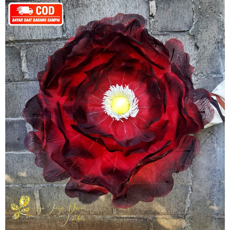 Jual Bunga Peony Giant Flower Bunga Hiasan Kain Organdi Model Bunga ...