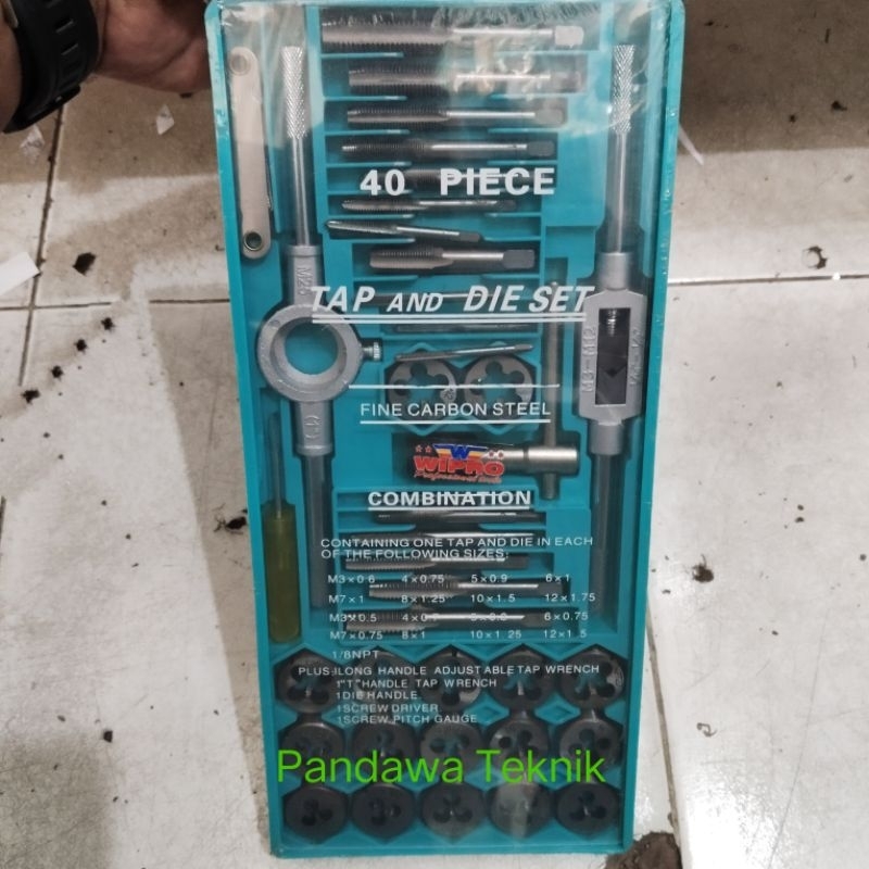 Jual Alat snai dan tap die set 3-12 wipro 40pcs | Shopee Indonesia