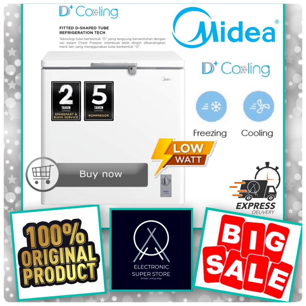Jual CHEST FREEZER MIDEA HS 186CNK HS-186CNK 186CNK 150L MULTI COOLING ...