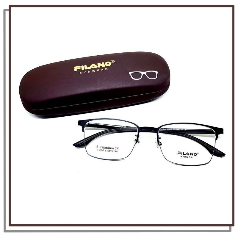 Jual FRAME KACAMATA TITANIUM FILANO 5302 Model Setengah Bingkai HALF ...
