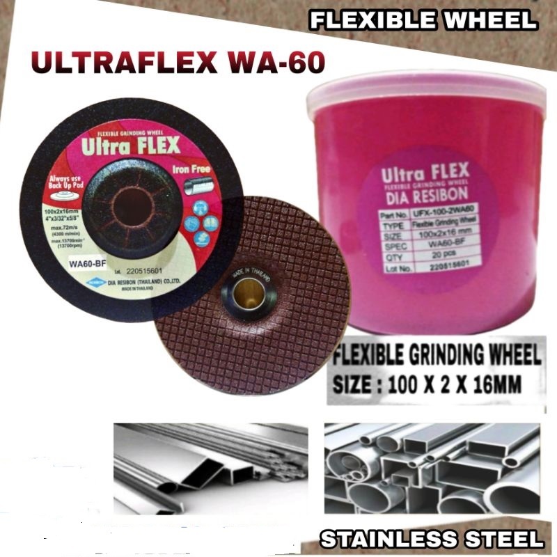 Jual Mata Batu Gerinda Flexible UltraFlex 4" WA60 Besi Stainless ...