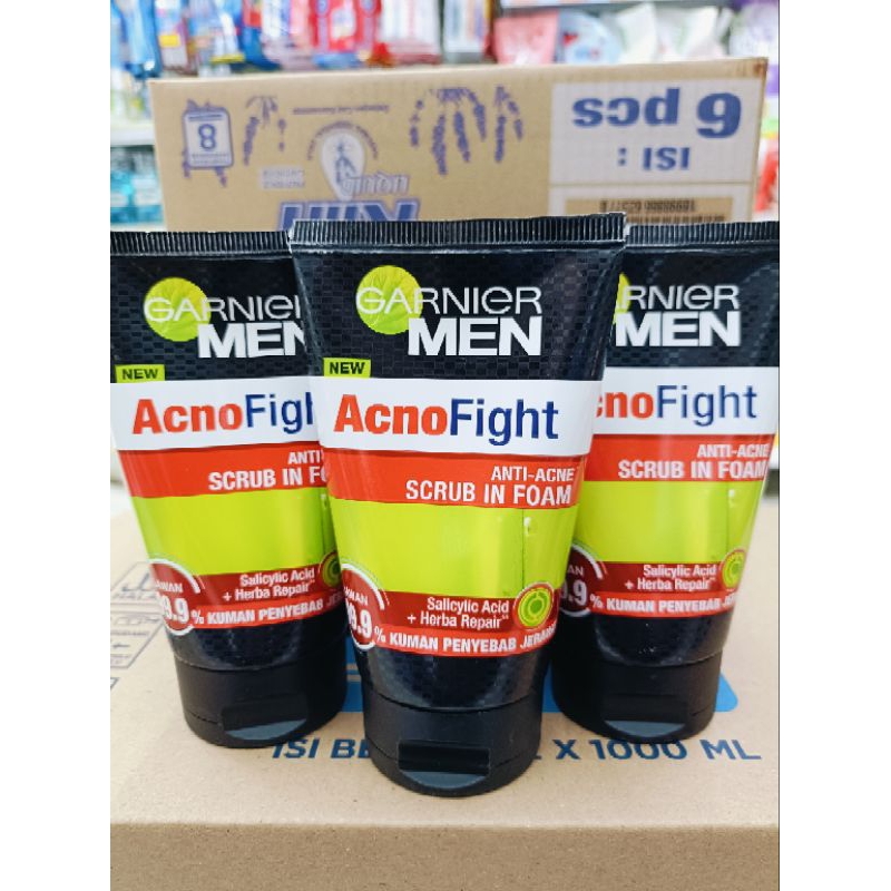 Jual GARNIER MEN Acno Fight Scrube Facial Foam 100ml Pencuci Muka Cowo | Shopee Indonesia