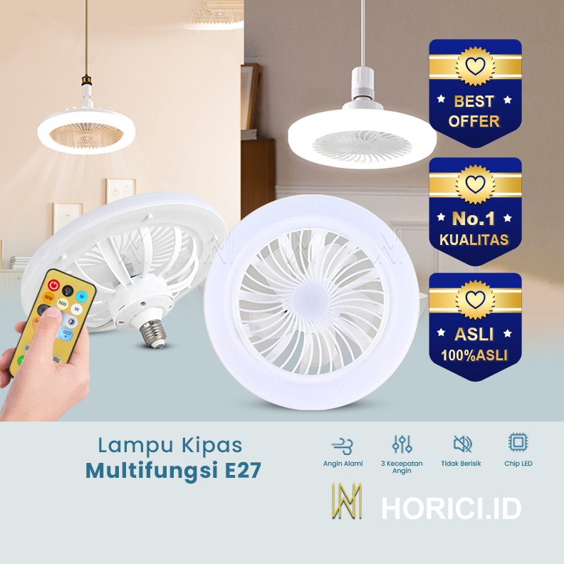 Jual KODE Q4S2 TERLARIS HORICI Lampu Kipas AC E27 3Watt Plafon Remote ...