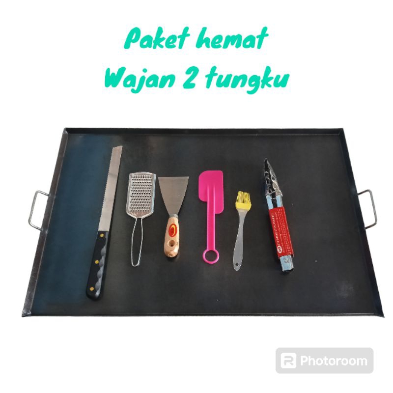 Jual paket hemat wajan 2 tungku/wajan roti bakar/wajan kebab/wajan ...