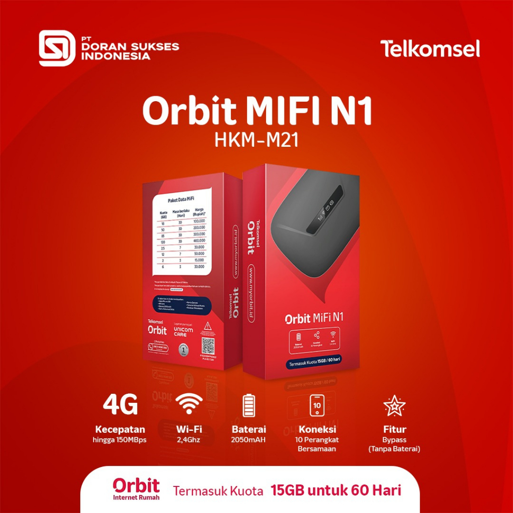 Jual Huawei Modem HKM-M21 Orbit MIFI Telkomsel N1- Garansi Resmi ...