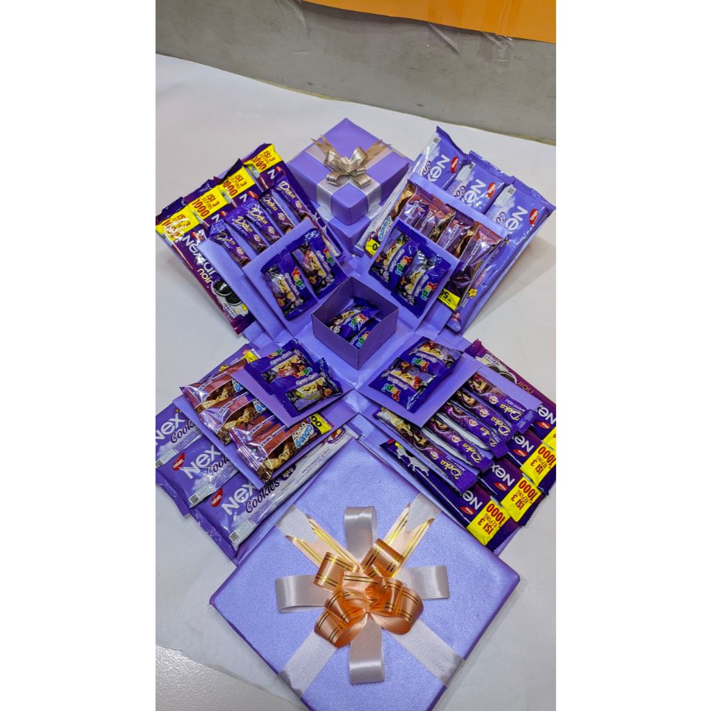 Jual Eksplosion box snack Ungu box kado unik box hampers box snack 3 ...