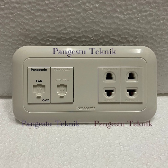 Jual Double Stop Kontak Universal plus Outlet data lan cat 6 & modul ...