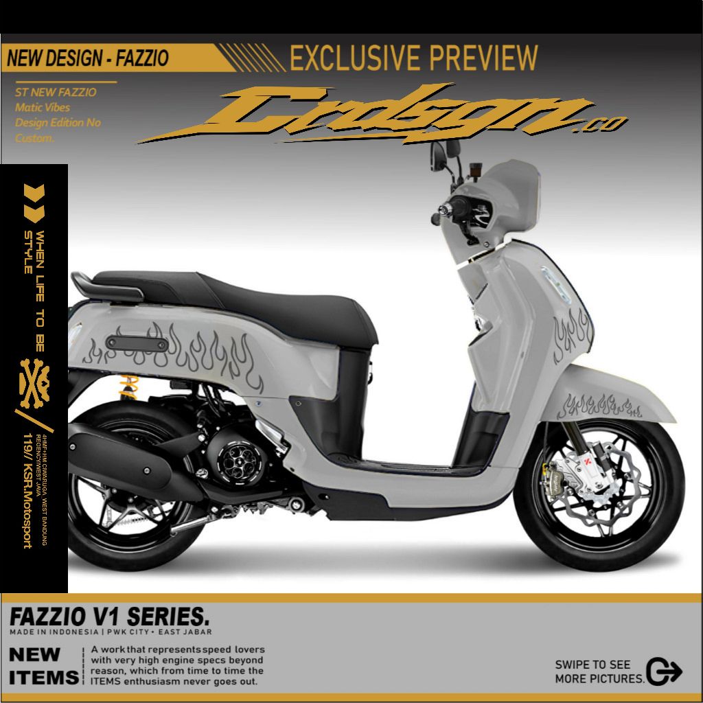 Jual Cutting Sticker Striping Variasi Fazzio Stiker Fazzio Api Style ...