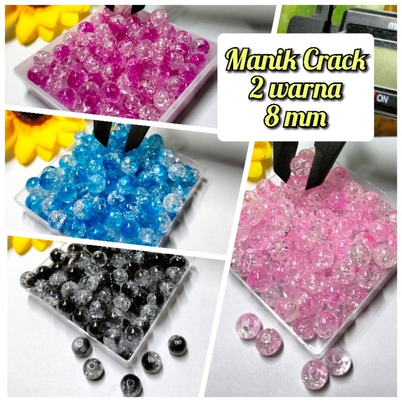 Jual 16 grm Manik Crack 8 mm 2 warna | Shopee Indonesia