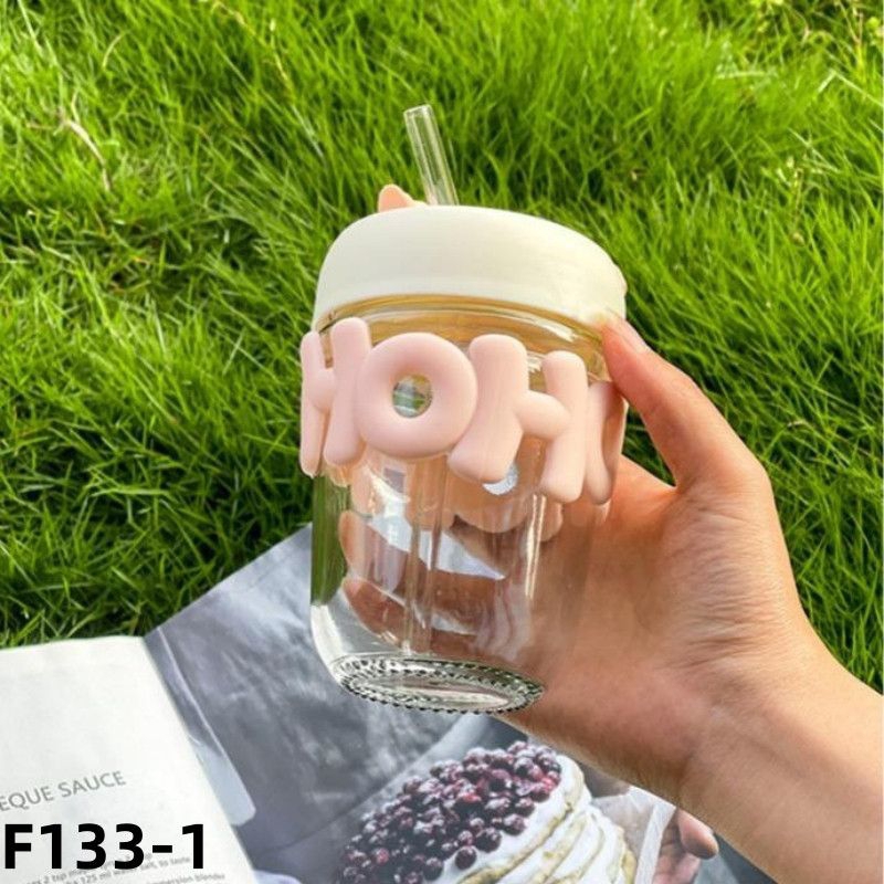 Jual Tumblr Gelas Minum Kaca HOHO Tumbler Kaca Aesthetic Cup Kaca ...