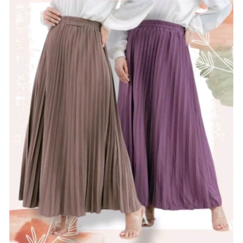 Jual Rok plisket premium/Rok plisket jumbo termurah | Shopee Indonesia