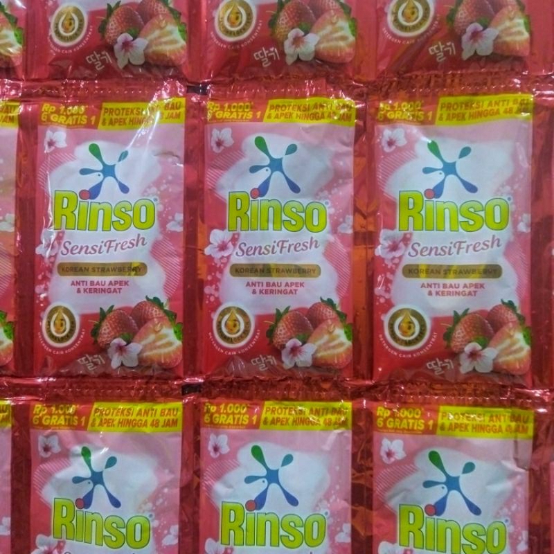 Jual 42 SACHET RINSO CAIR 1000 KOREAN STRAWBERRY SENSIFRESH EDITION ...