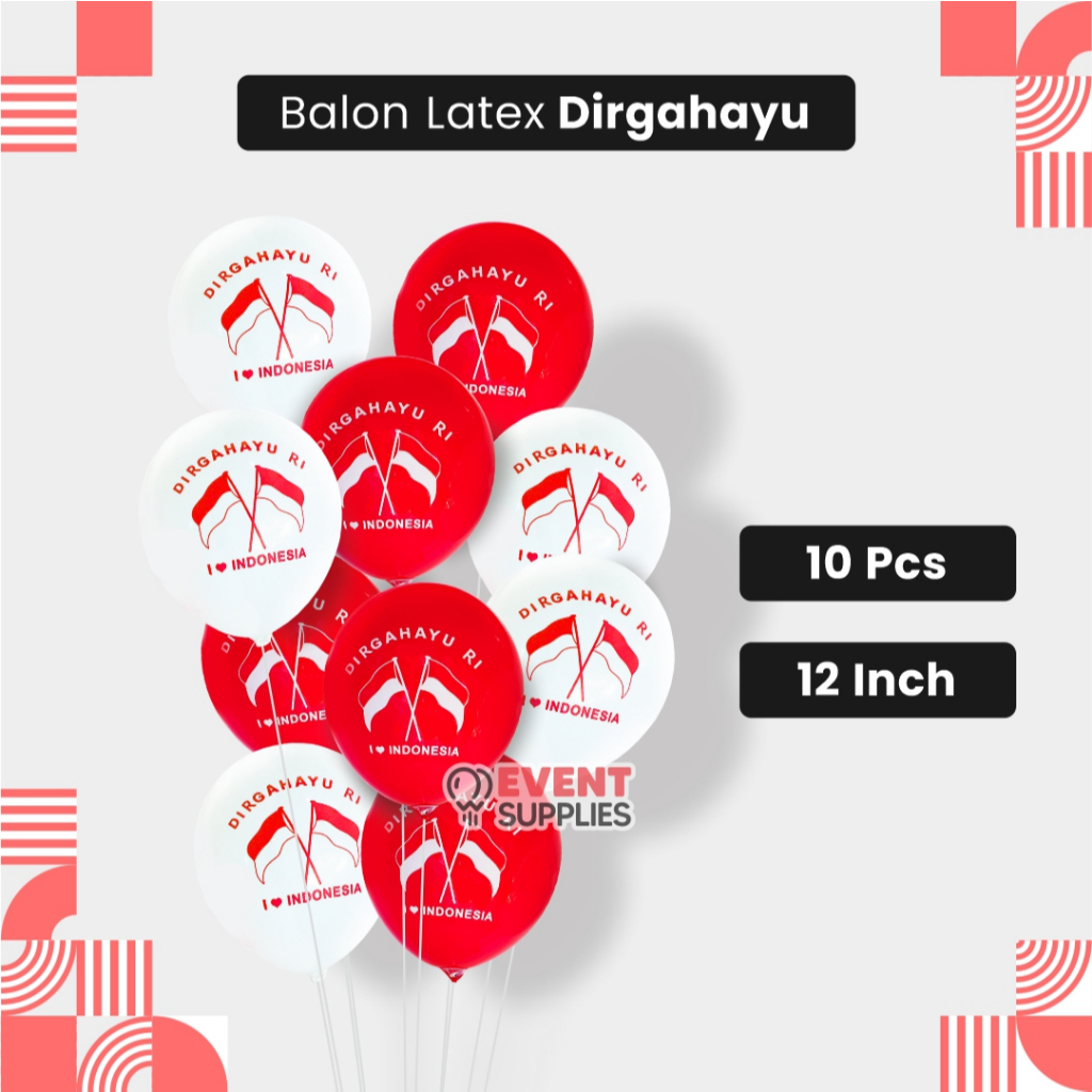 Jual [10pcs] Balon Merah Putih Motif Bendera HUT RI Motif Bendera ...
