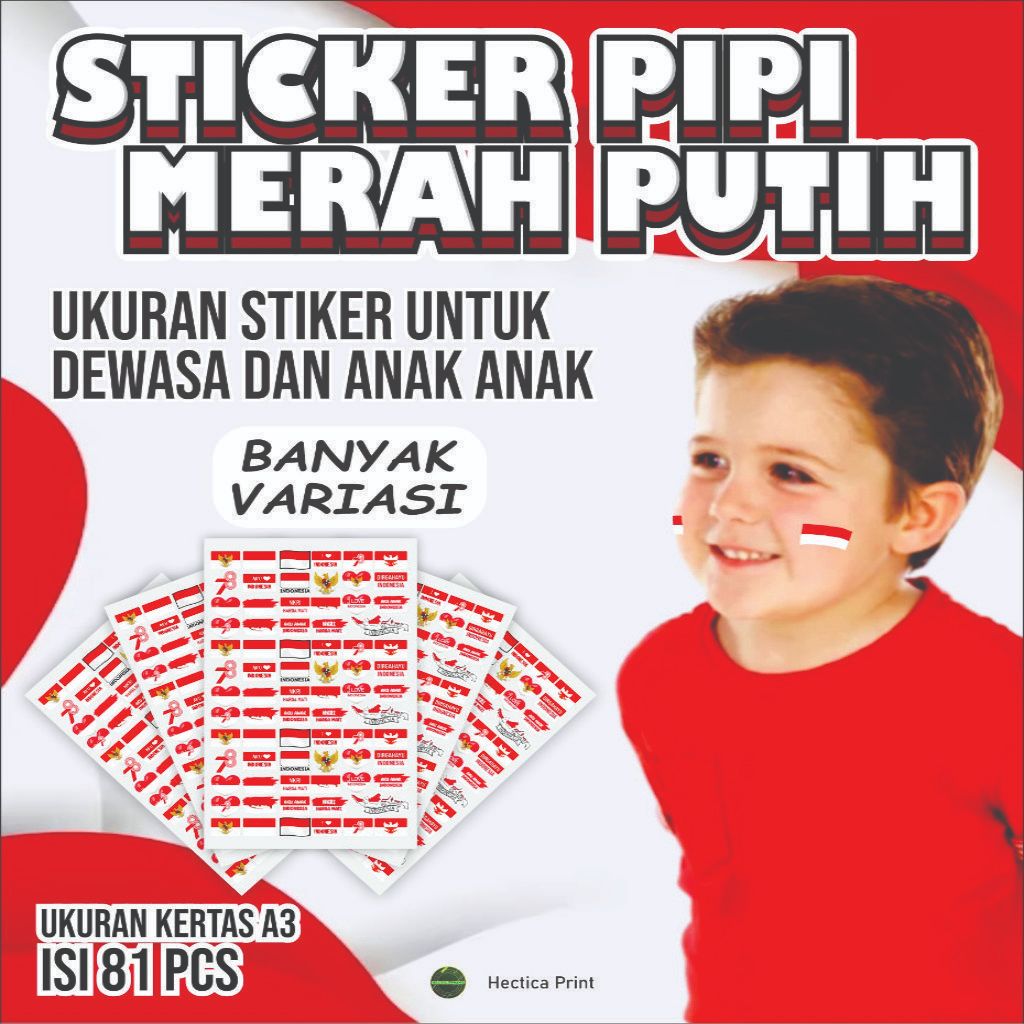 Jual Stiker Pipi Kemerdekaan Indonesia / Sticker HUT RI Bendera Merah ...