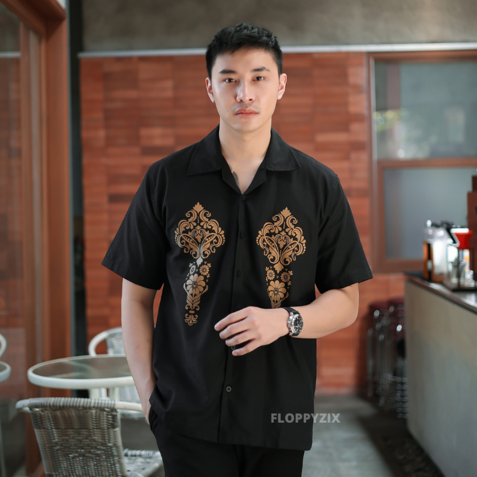Jual FLOPPY KEMEJA PATTERN /KAMEJA PENDEK PRIA / KAMEJA LINEN /KEMEJA ...