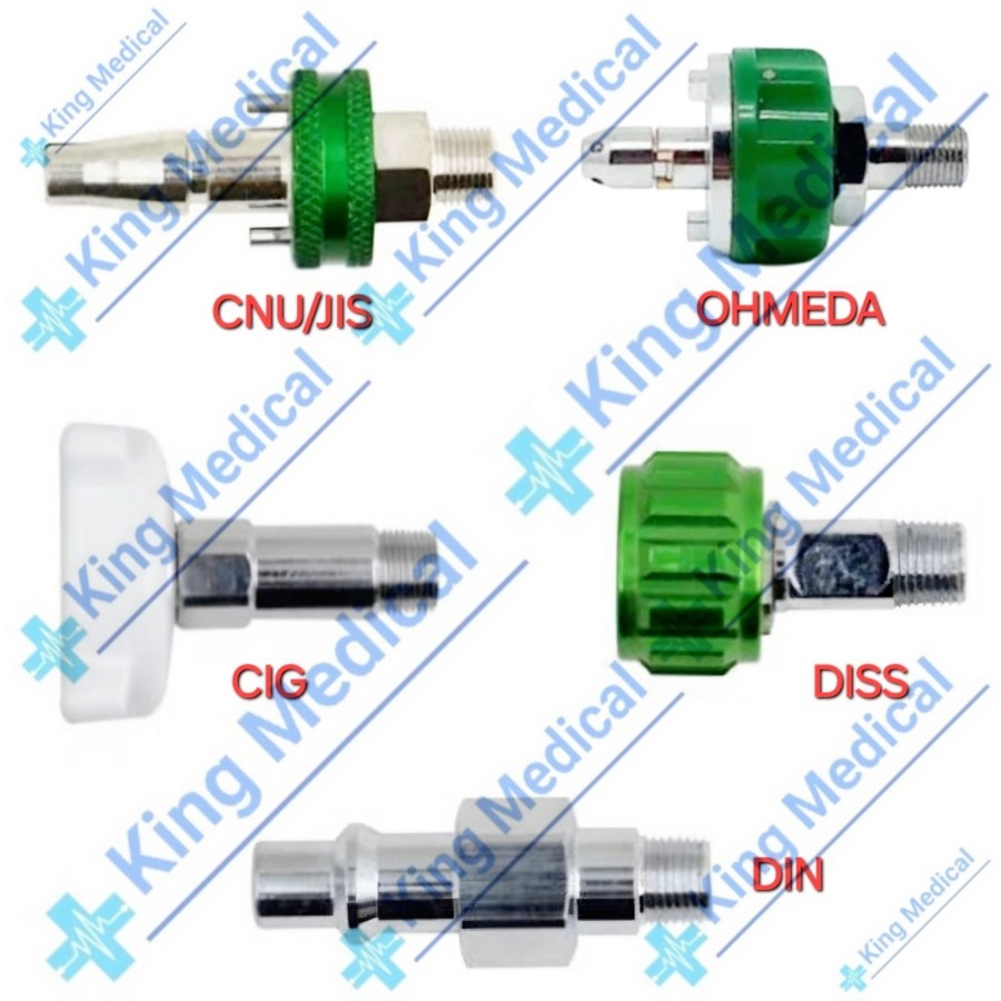 Jual Konektor Flowmeter Oksigen Type JIS CNU/CIG/OHMEDA/DISS/DIN Adapter Flowmeter Drat 1/8 ...