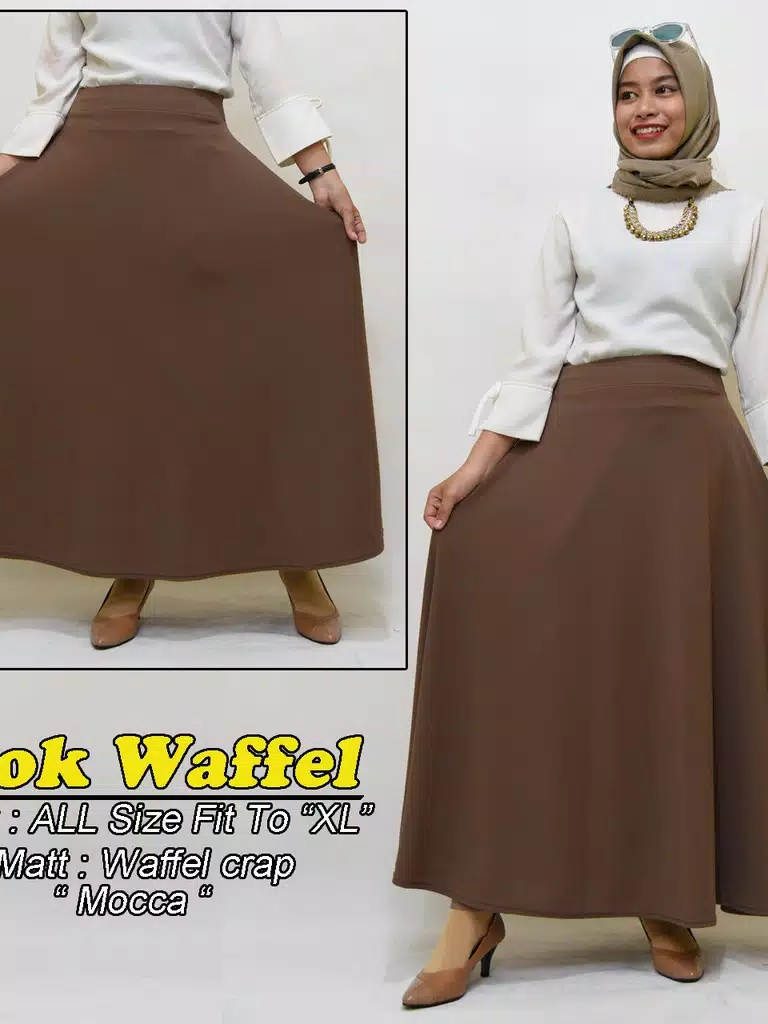 Jual ROK MAXI SKIRT WAFLE CREPE ROK LEBAR BAHAN TEBAL | Shopee Indonesia