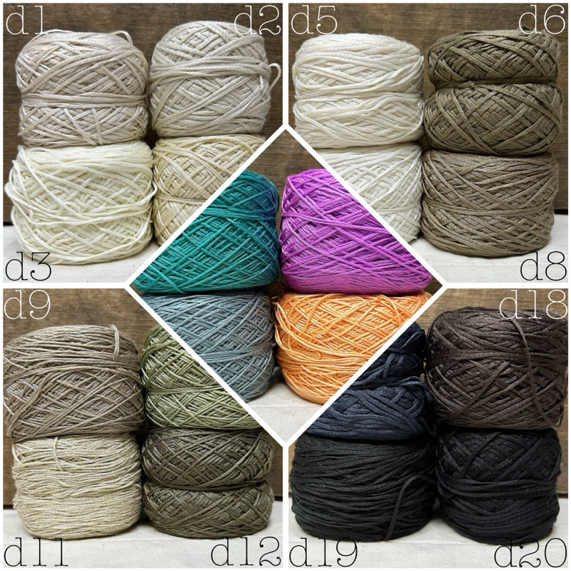 Jual Benang Rajut LINEN doff ( cord yarn / braided yarn / Benang Pita ...