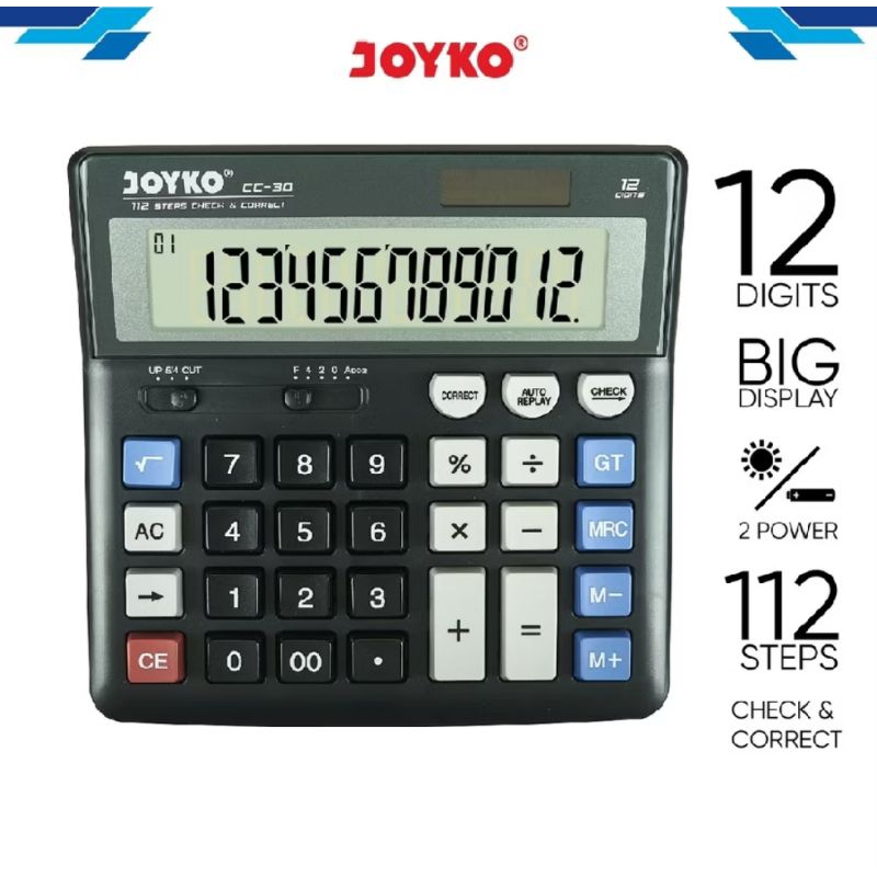Jual Kalkulator Joyko CC-30 12Digit Check&Correct ( 1pcs ) | Shopee ...