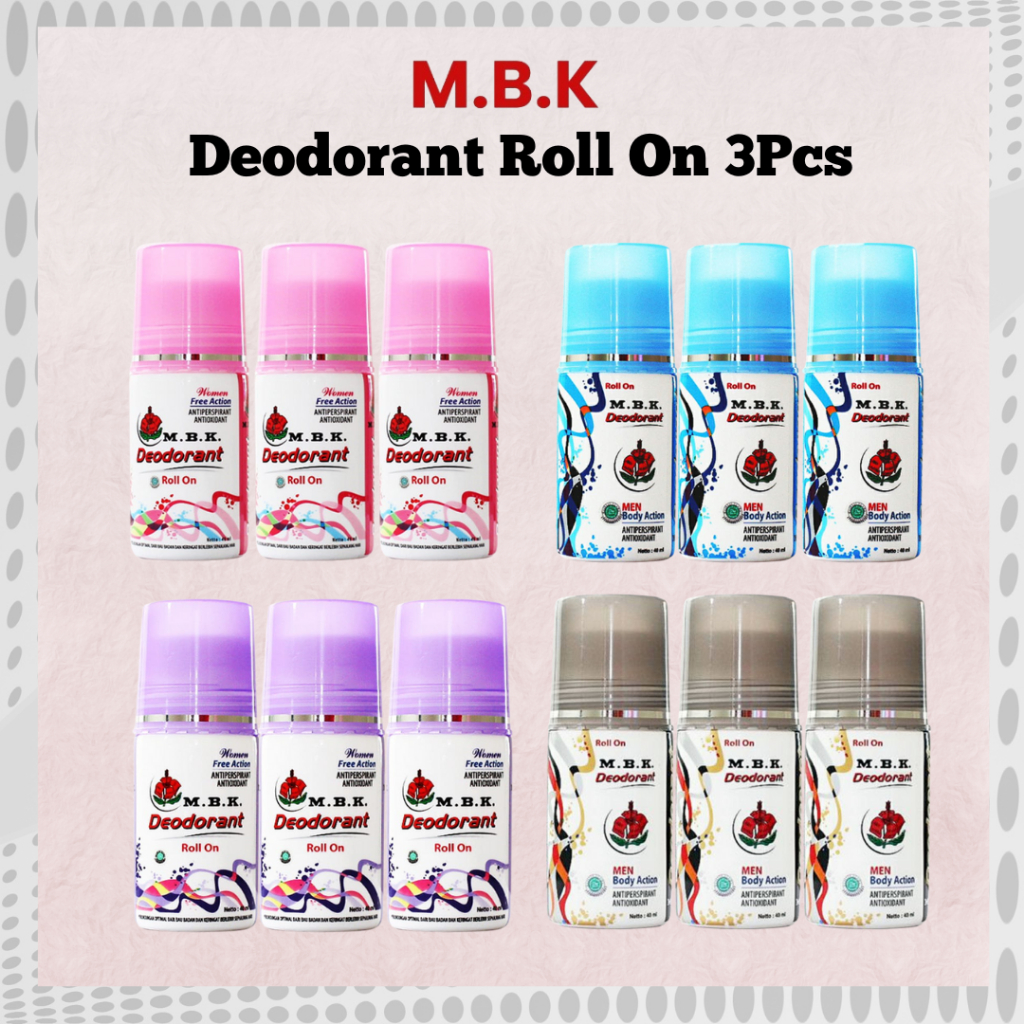 Jual [SPECIAL 3 Pcs] MBK Deodorant Roll On Series | Size 40 mL x 3 Pcs ...