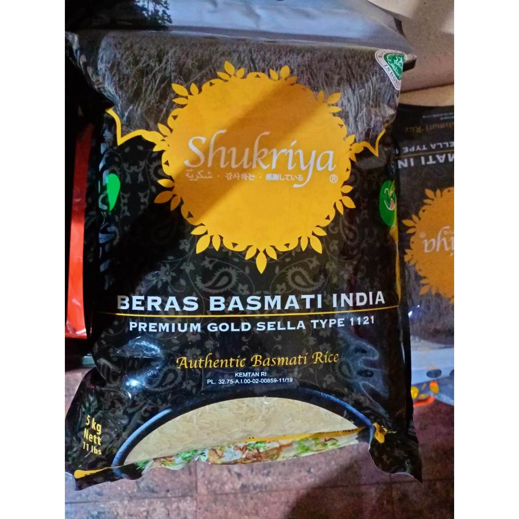 Jual Beras Basmati Shukriya 5kg India Original | Beras Nasi Kebuli Nasi ...