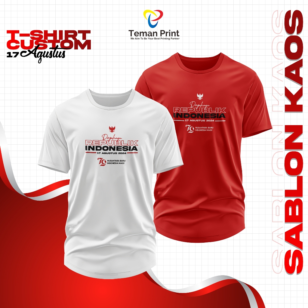 Jual Teman Print Kaos 17 Agustus Cotton Combed 30s Kaos Panitia Lomba ...