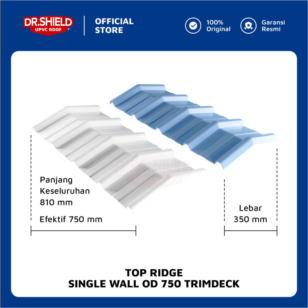 Jual DR.SHIELD - Top Ridge (Nok / Wuwung) / Three Way Ridge - SW OD 750 ...