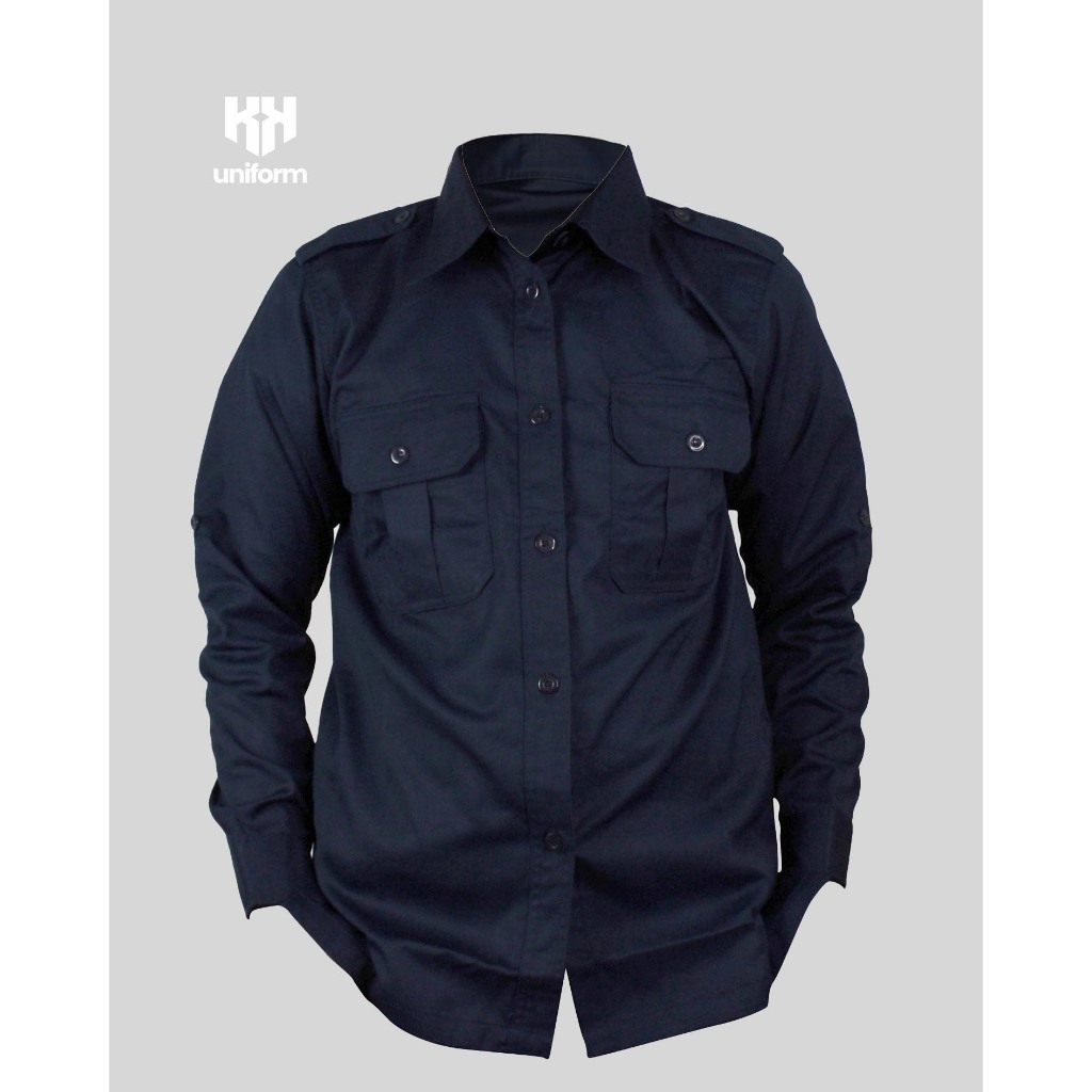 Jual KEMEJA POLOS NAVY/ DONGKER AIRFLOW/ baju lapangan/ gunung/ Outdoor ...