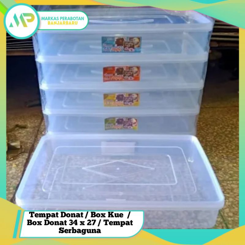 Jual Tempat Donat / Box Kue / Box Donat 34 x 27 / Tempat Serbaguna ...