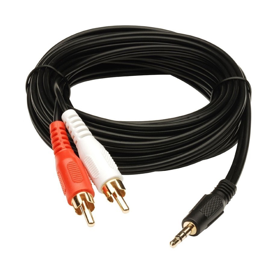 Jual Kabel Audio Aux 3.5mm To 2 RCA AV 3 Meter Speaker Audio To RCA 3M ...