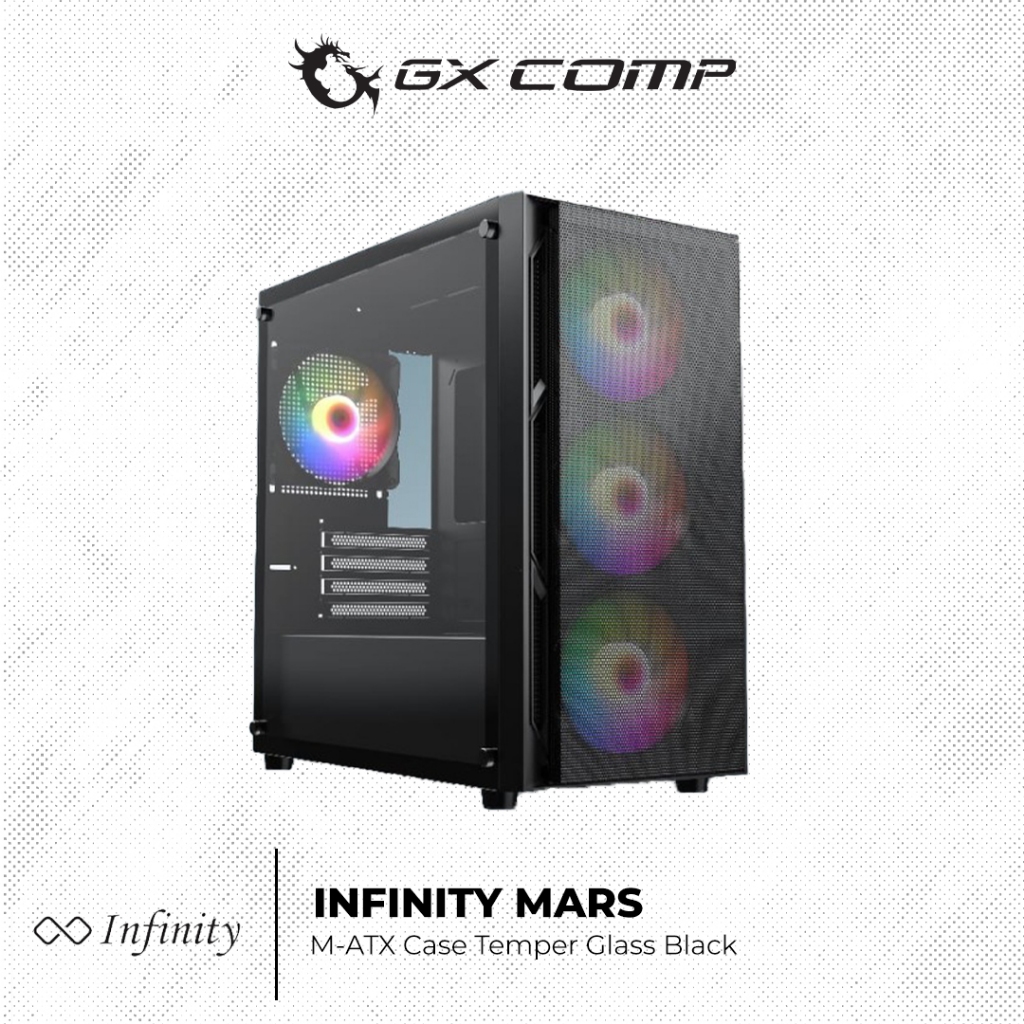 Jual Infinity Mars Tempered Glass Free 3 Fan RGB - Casing PC M-ATX ...