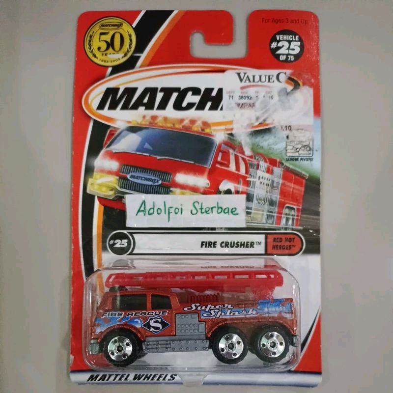 Jual matchbox fire crusher red hot heroes ladder pivots 50 years fire ...