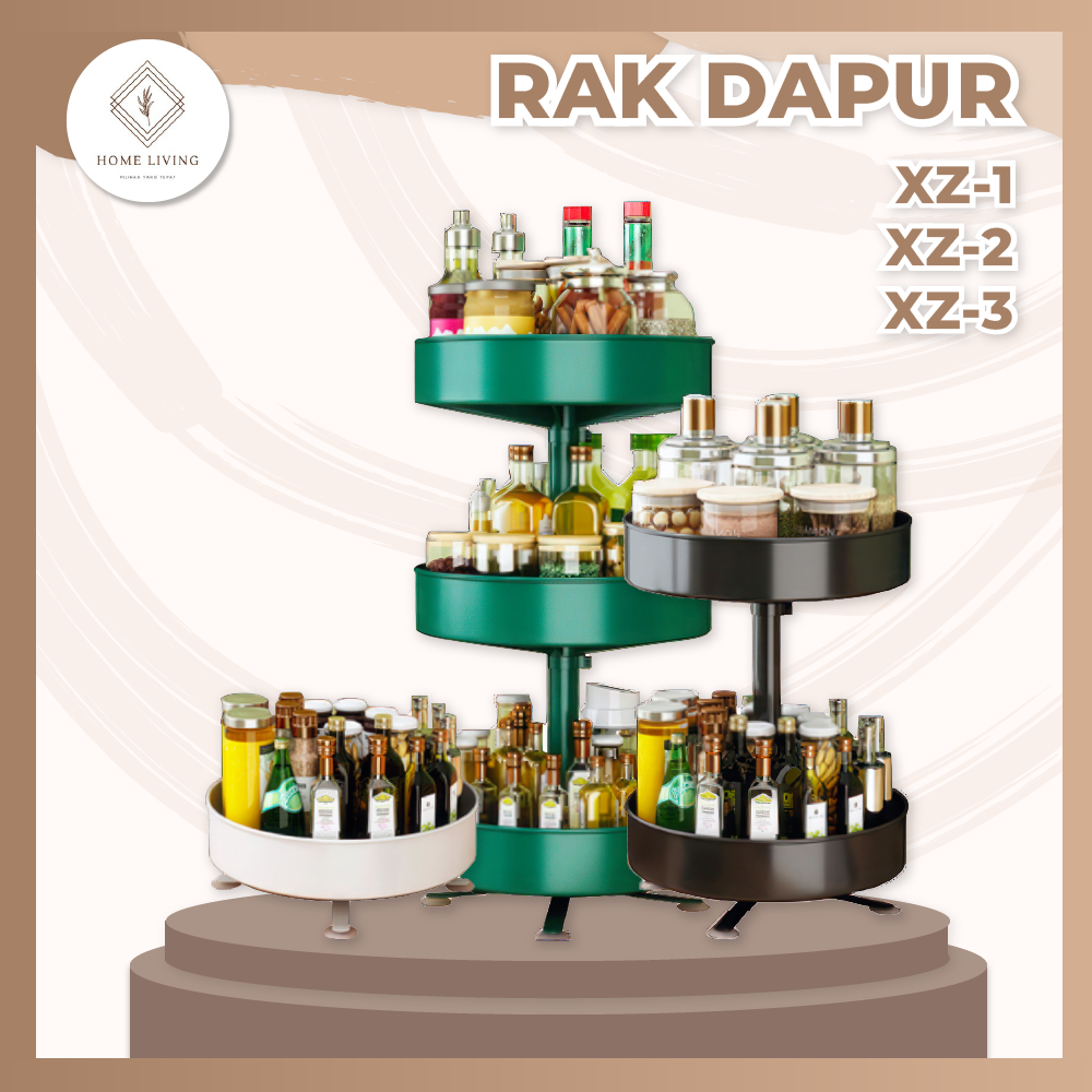 Jual Rak Bumbu Dapur Putar Rak Dapur Serbaguna Stainless Rotate Kitchen ...