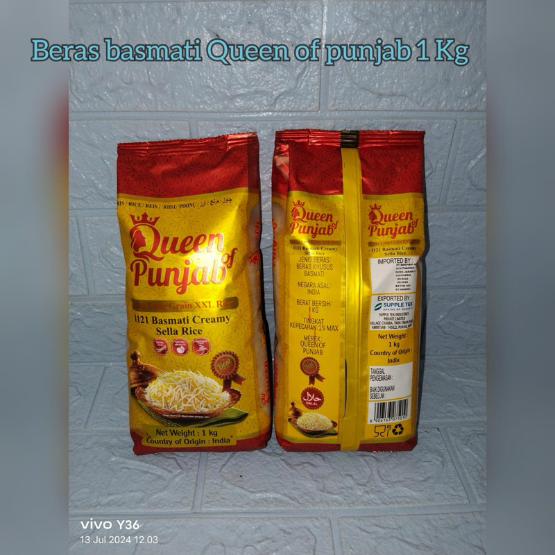 Jual beras basmati isi 1 kg merek queen of funjab | Shopee Indonesia