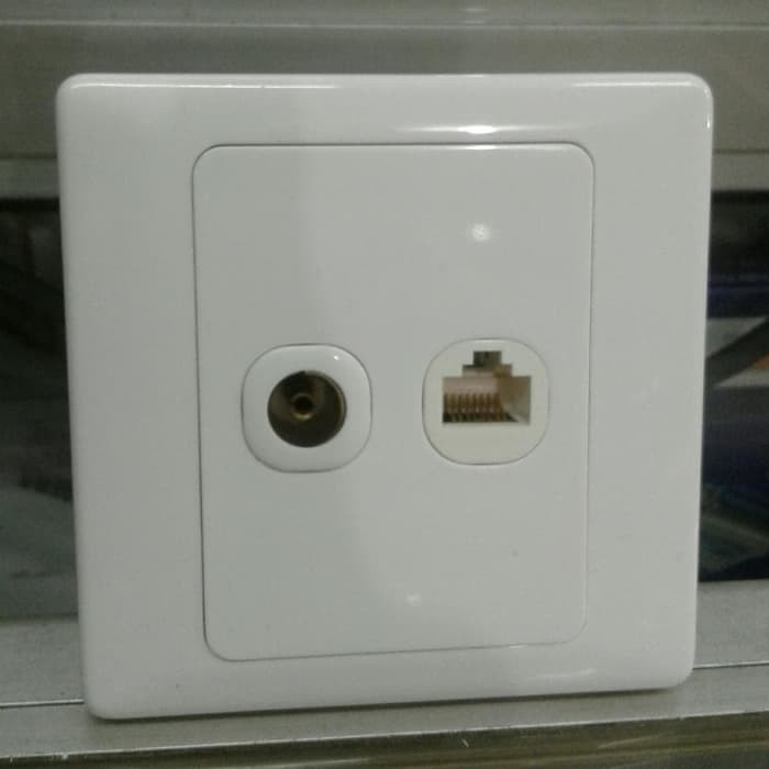Jual stop kontak face plate/outlet rj45 modular .antena - 1 face plate ...