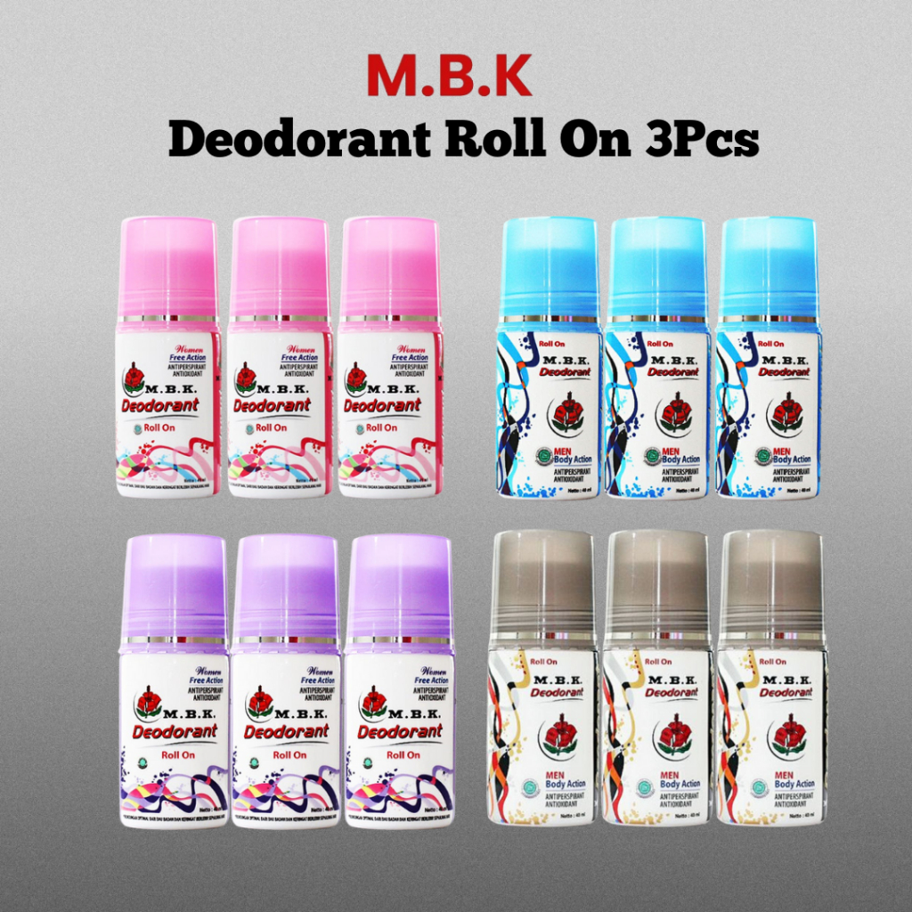 Jual MFI - [PAKET HEMAT 3 Pcs] MBK Deodorant Roll On Series | Netto 40 mL x 3 Pcs | Deo Roll On ...