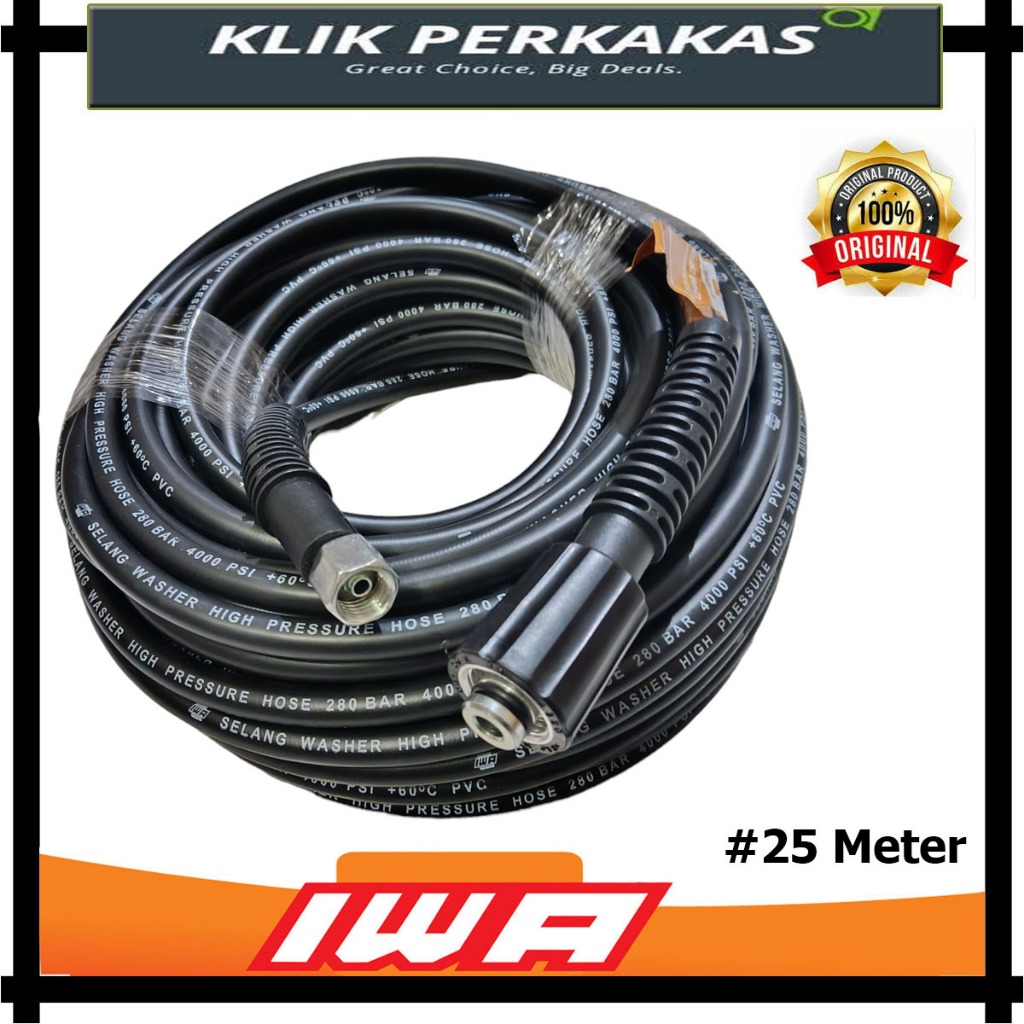 Jual SELANG IWA Germany Jet Cleaner 25m/20m/15m/10m/5m - Selang Mesin ...