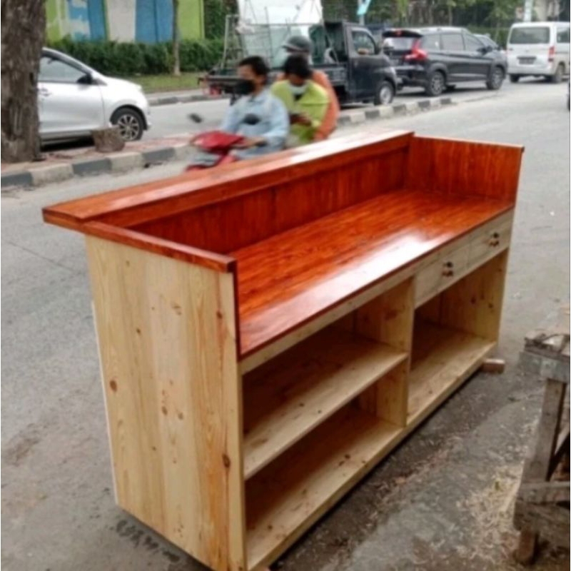 Jual meja bar/ barista cafe jati belanda#permeter | Shopee Indonesia