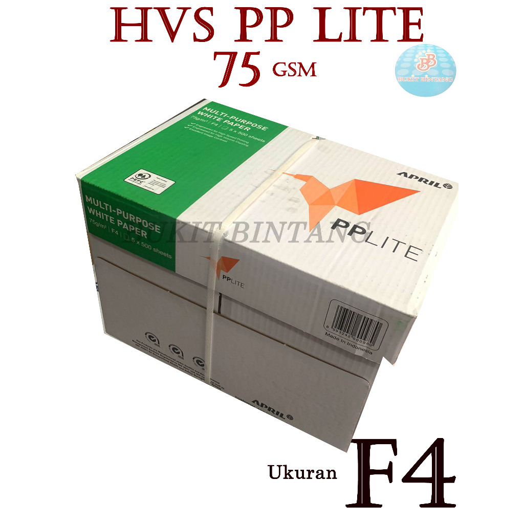 Jual Kertas HVS April PP LITE 75 Gsm Ukuran F4 , 1 Box / 500 Lembar ...