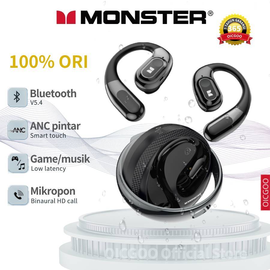 Jual OICGOO & Monster AC330 MH22208 OWS Headset Bluetooth 5.4 TWS ...