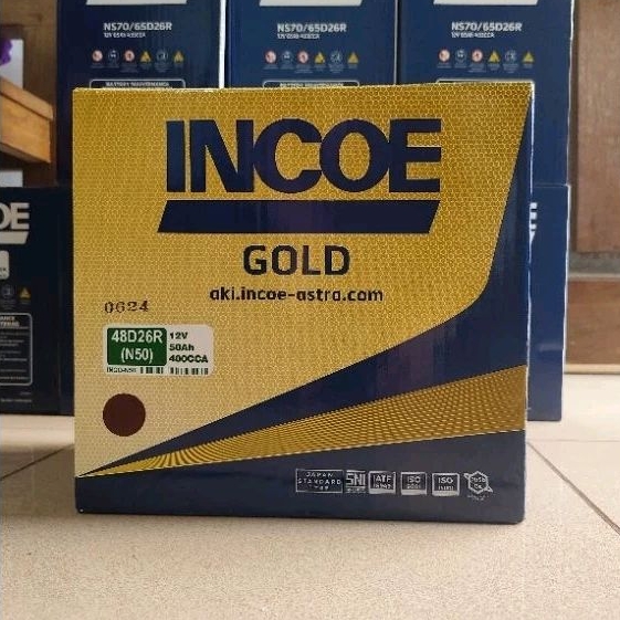 Jual AKI ACCU INCOE GOLD N50 48D26R 12VOLT / 50AMPER AKI BASAH | Shopee ...