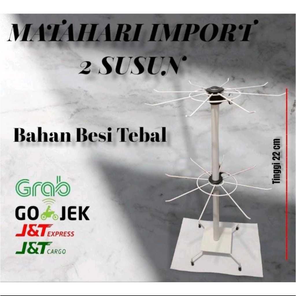 Jual Rak Display Putar Matahari 2 Susun Besi Kuat Tebal Display ...